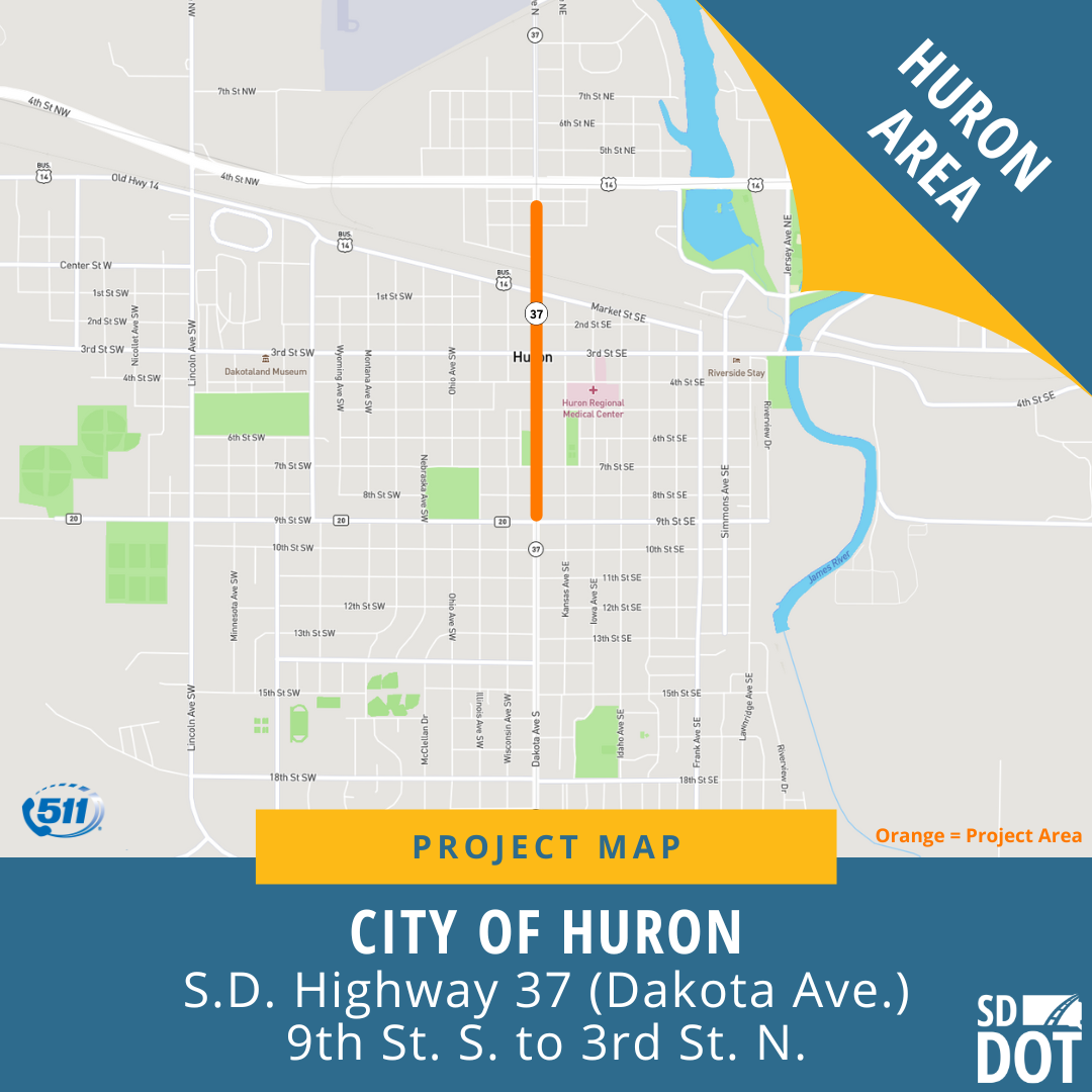 Urban Reconstruction Project to Begin on S.D. Highway 37 in Huron - News