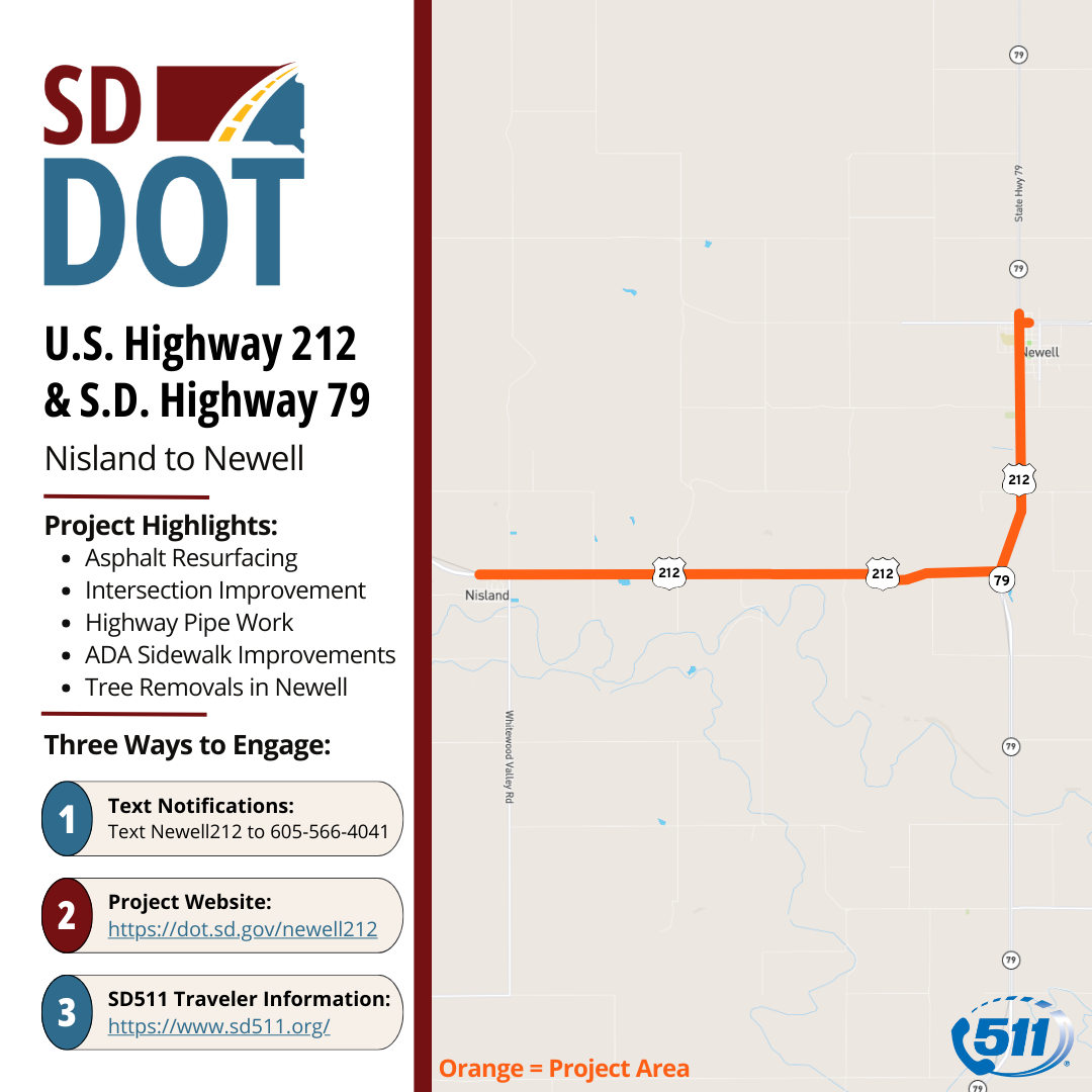 Work Scheduled to Begin on U.S. Highway 212/S.D. Highway 79 in Newell ...